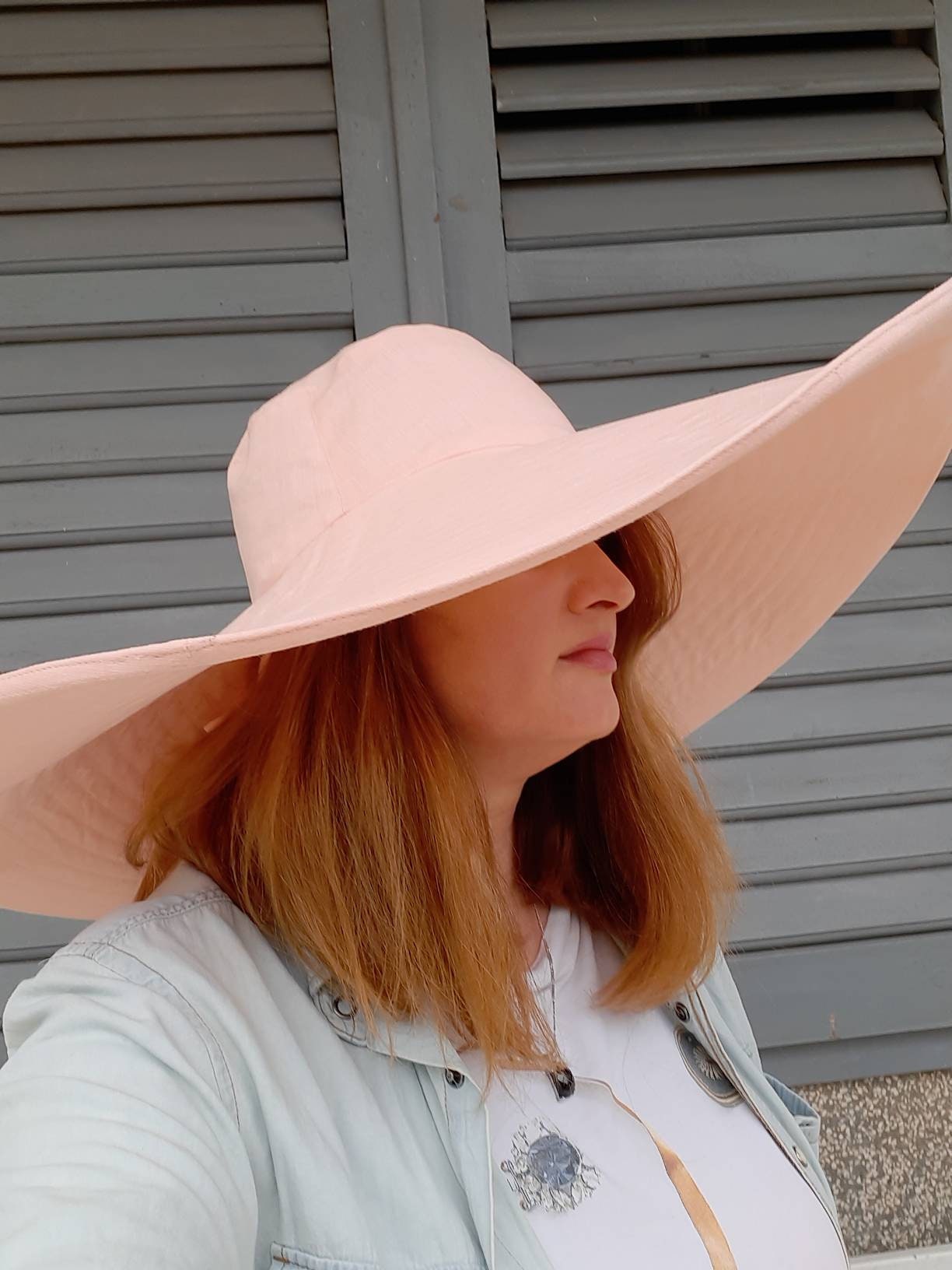 Extra Extra Large Brim Sun Hat, Women's Wide Brim Natural Linen Sun Hat ...