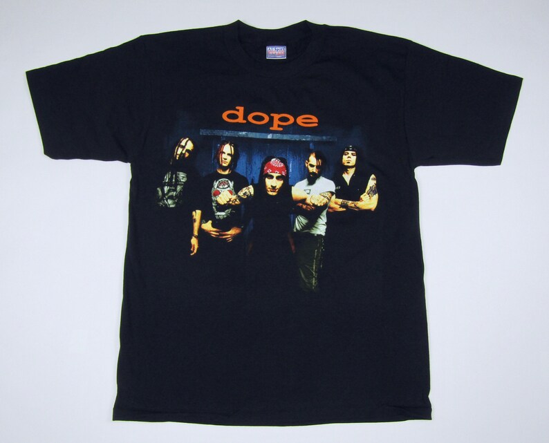 L * Vintage 90s DOPE T Shirt * Nu Metal Industrial Marilyn Manson Tour ...