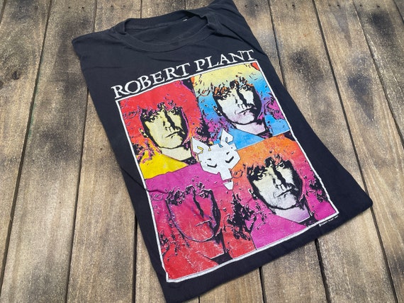 L vintage 1990 Robert Plant manic nirvana tour t shir… - Gem