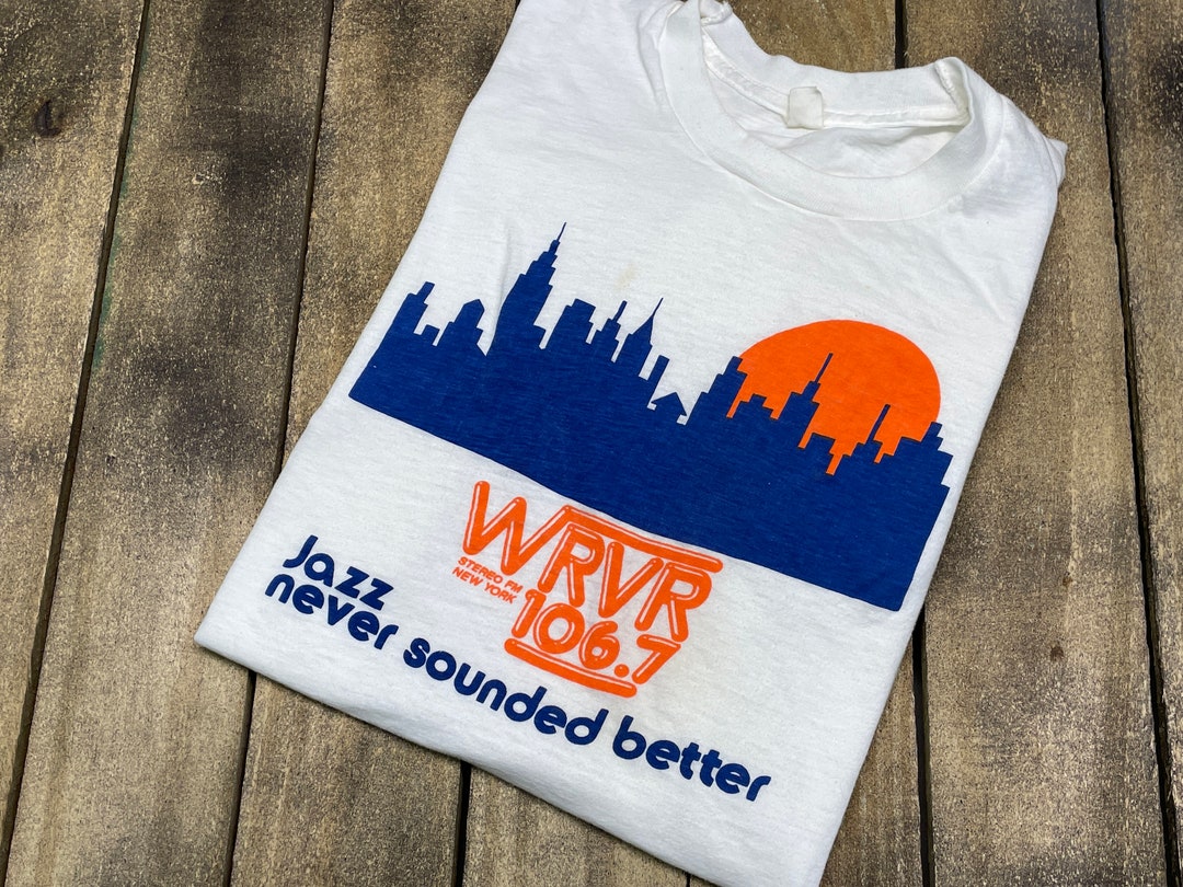 S * Vintage 70s WRVR Jazz New York Radio T Shirt * Promo Promotional 66 ...