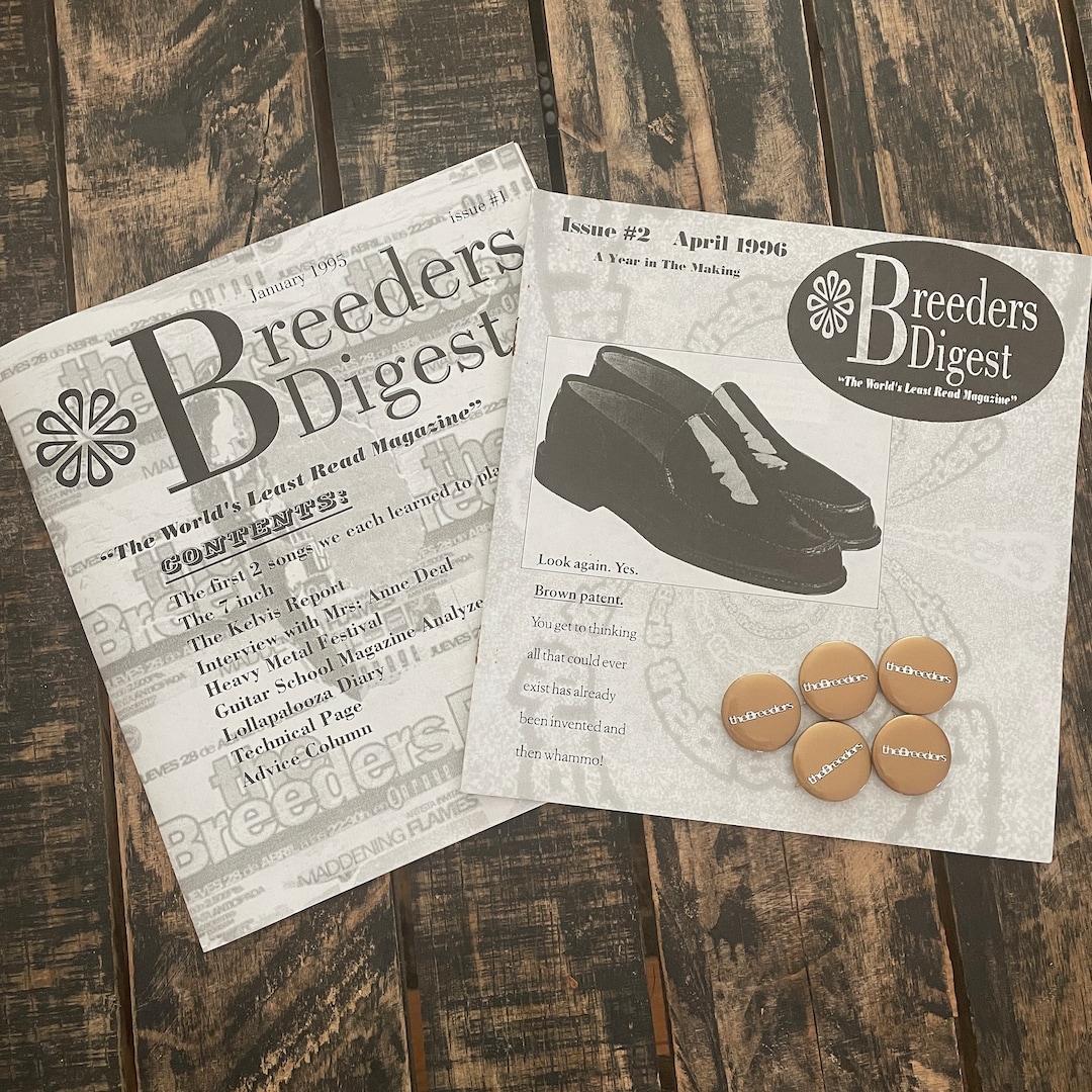 Vintage 1995 THE BREEDERS Zine and Pin Lot * Band Fan Club for T Shirt ...