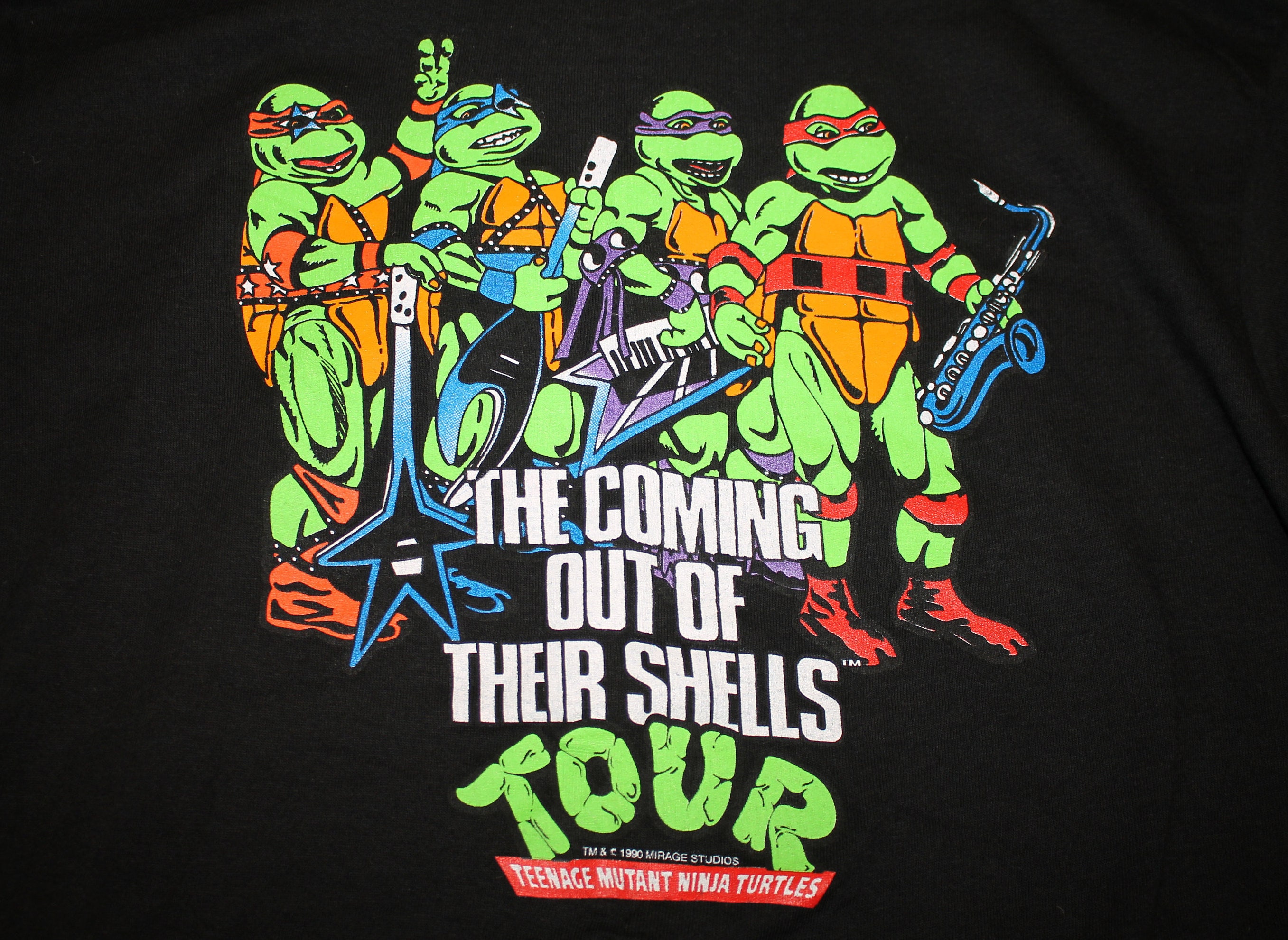 L/XL * NOS vtg 90s 1990 Teenage Mutant Ninja Turtles tour t shirt 95.5 ...