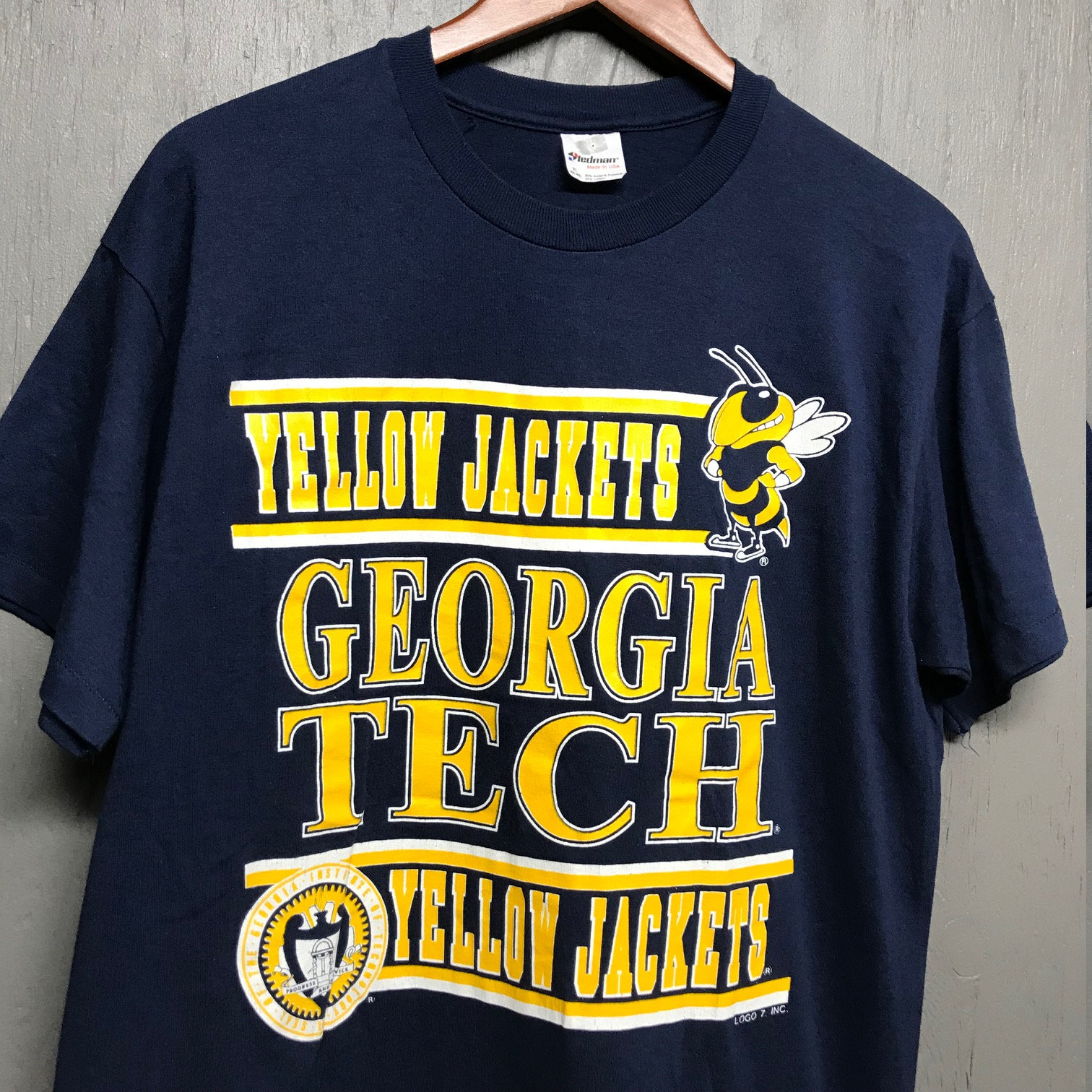 L vintage 80s/90s Georgia Tech Yellow Jackets t shirt