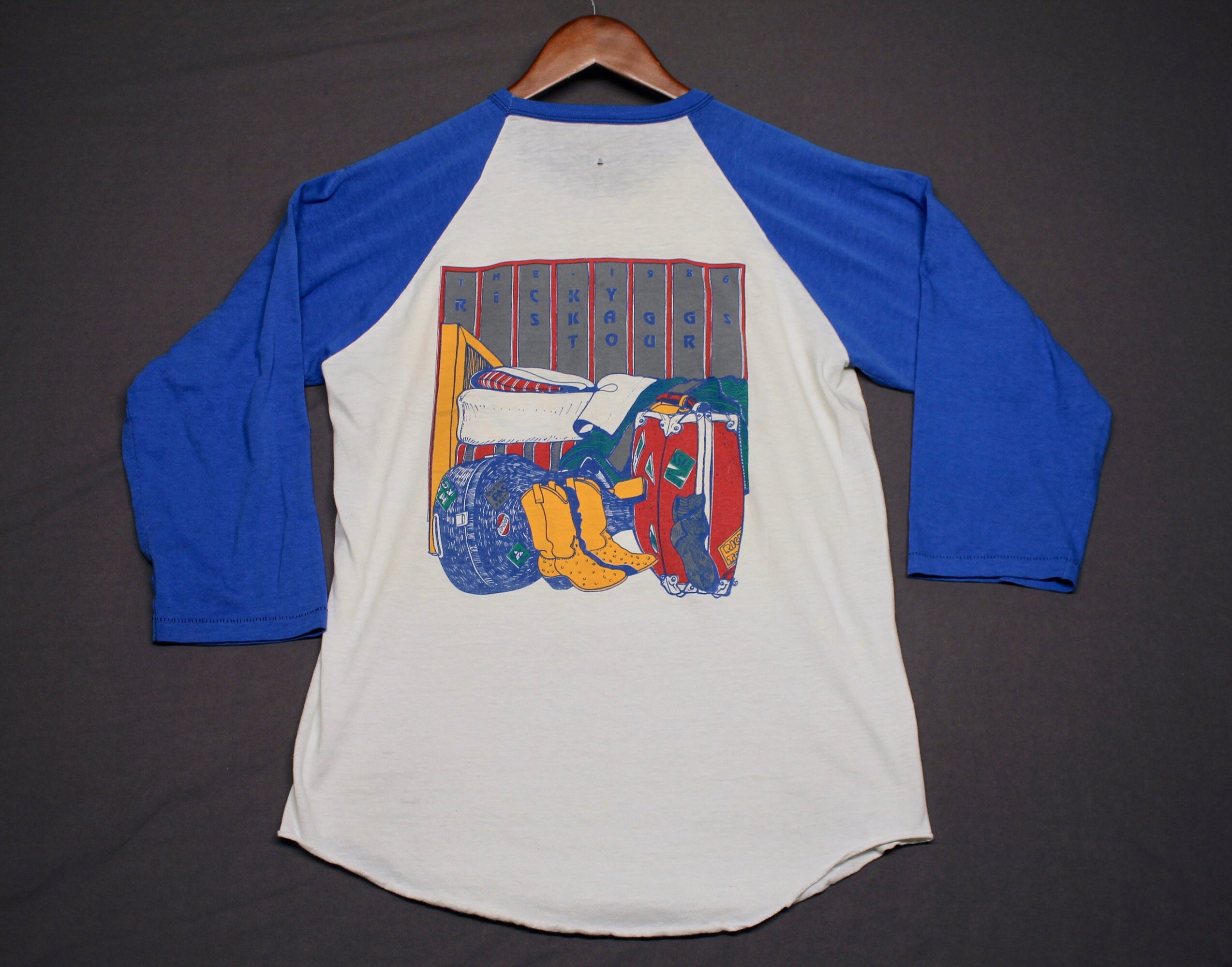 M * vtg 80s 1986 Ricky Skaggs raglan tour t shirt * 101.12 bluegrass ...