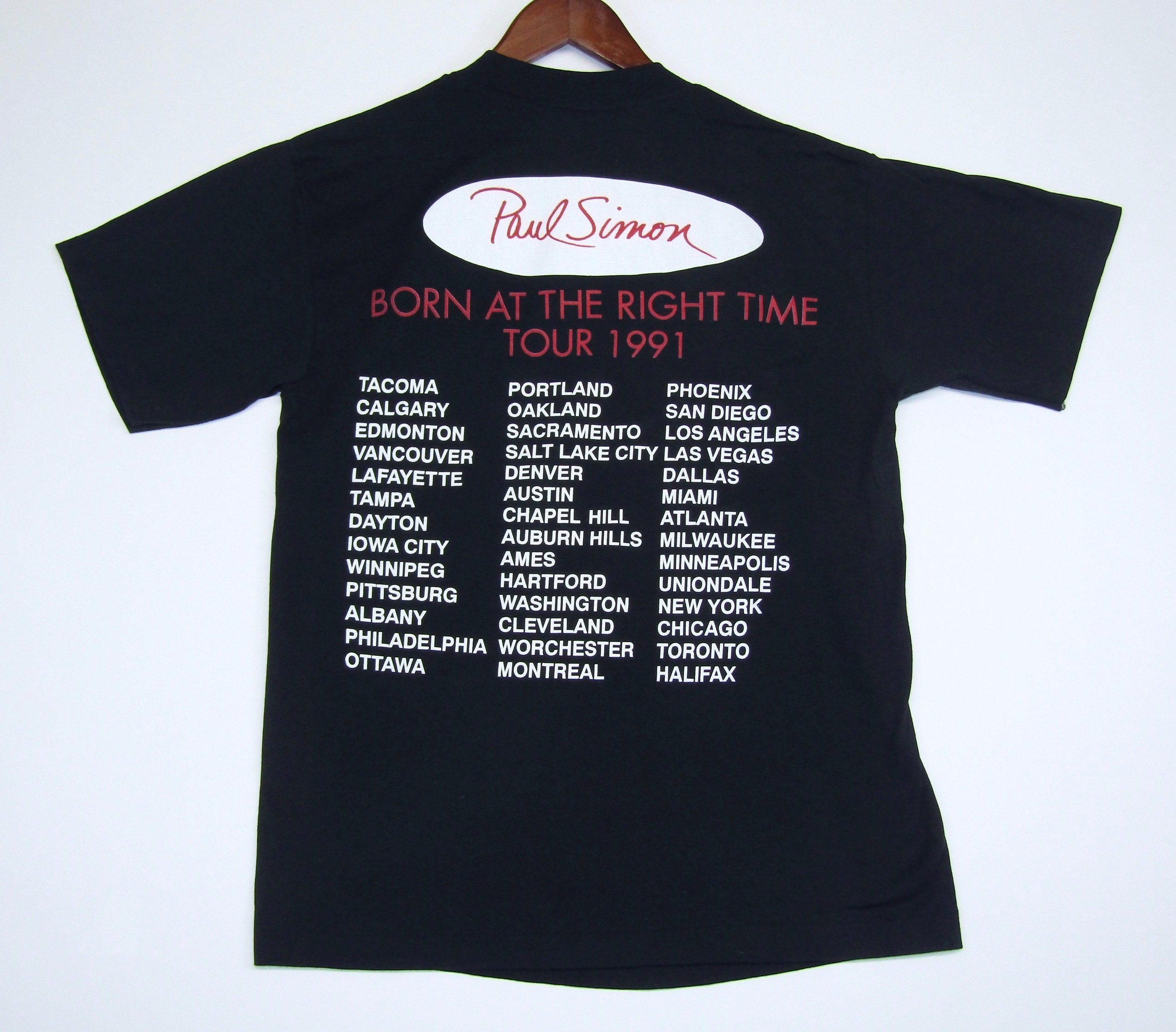 L * vtg 90s 1991 Paul Simon still crazy / born concert tour t shirt * 1.136