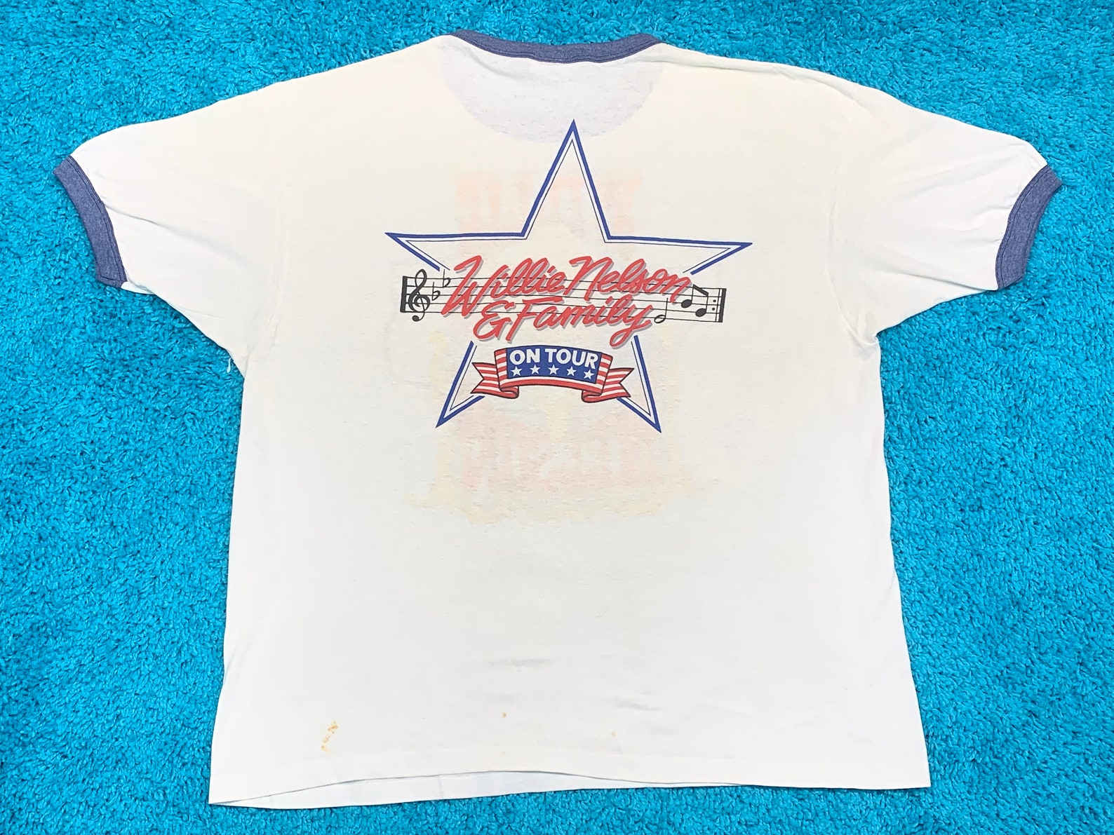 XL Thin Vtg 80s Willie Nelson Ringer Tour T Shirt 73.152 | Etsy