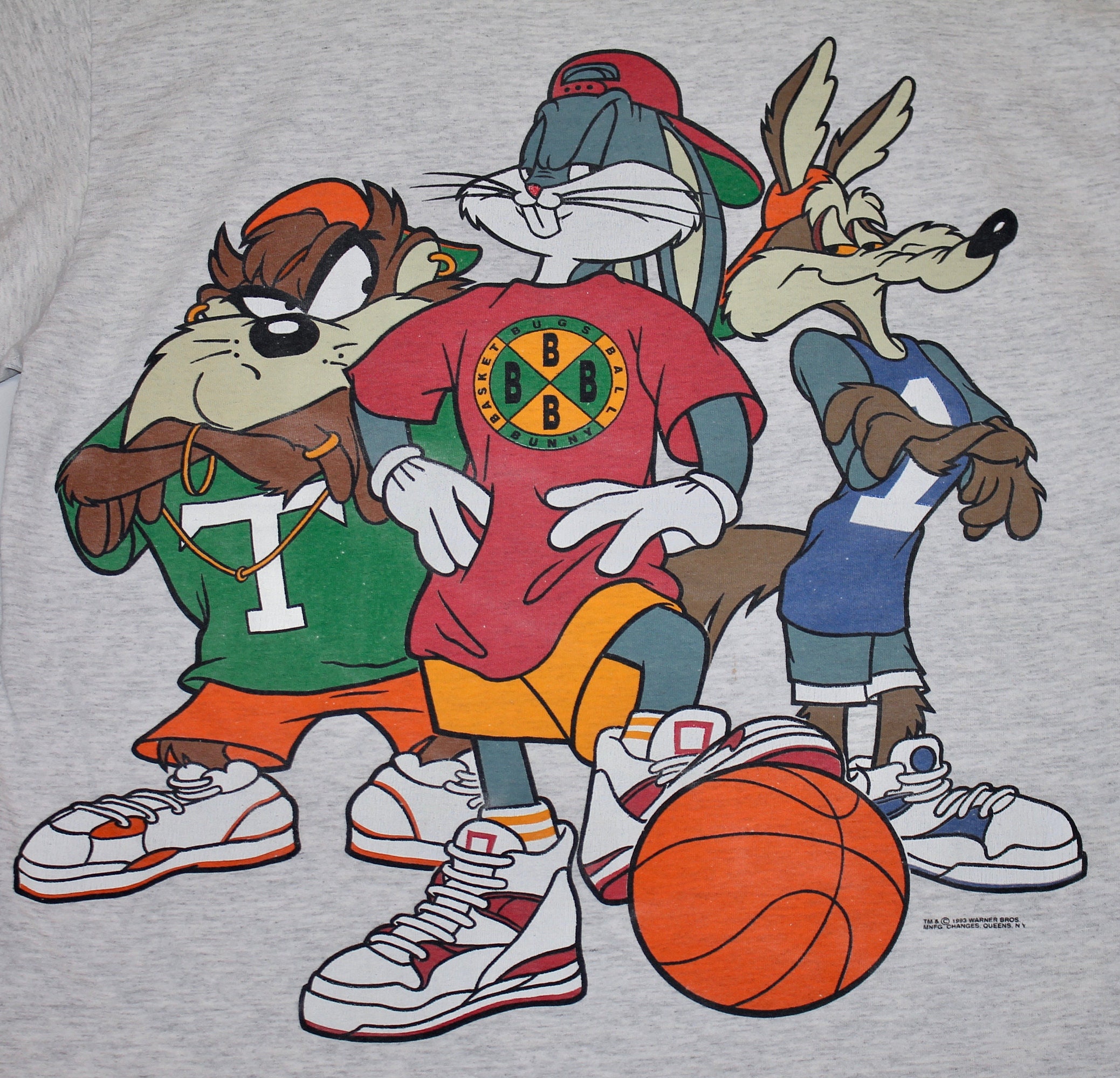 XL * vtg 90s 1993 Bugs Bunny cross colours rap 2 sided t shirt * taz ...