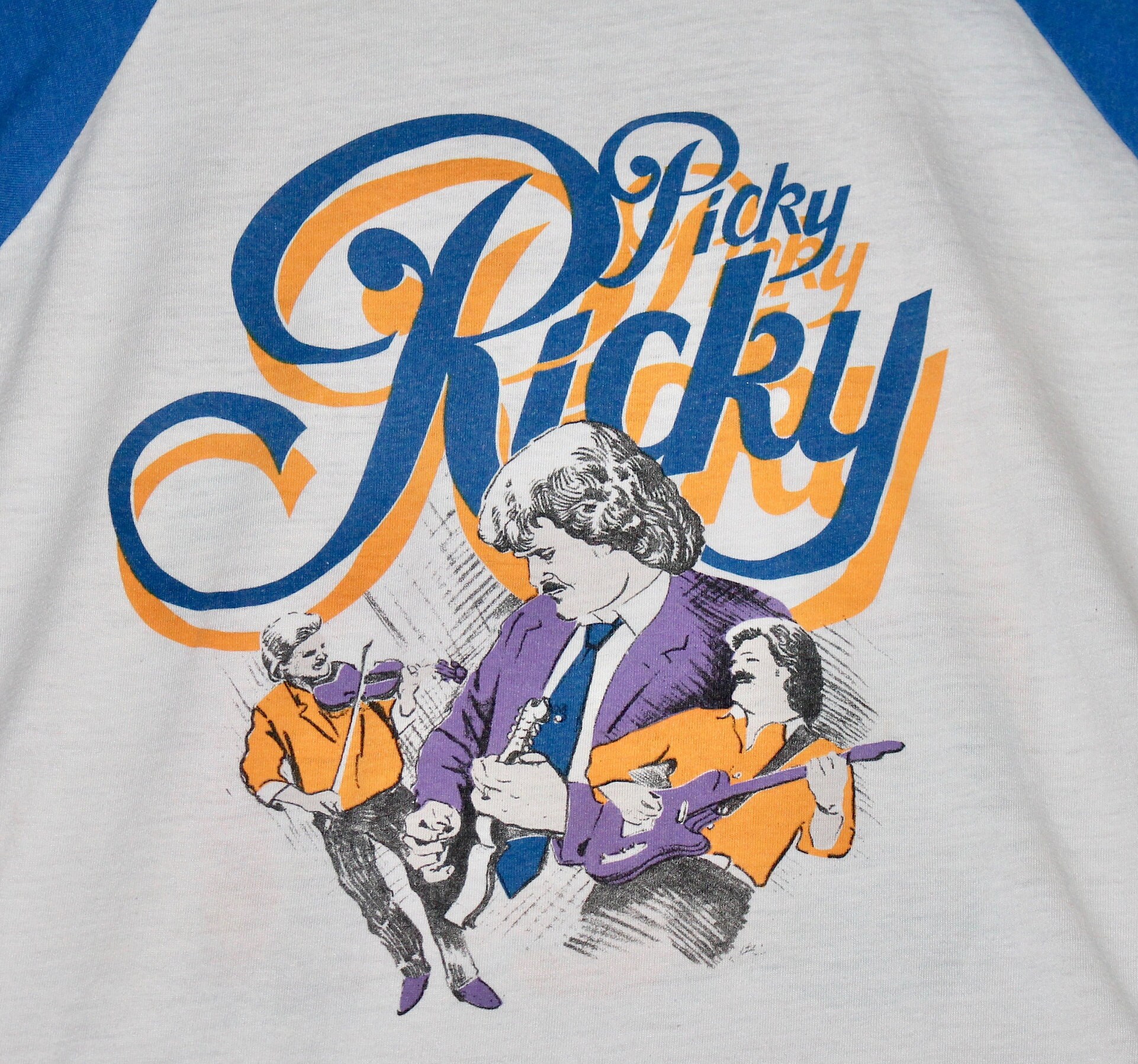 M * vtg 80s 1986 Ricky Skaggs raglan tour t shirt * 101.12 bluegrass ...