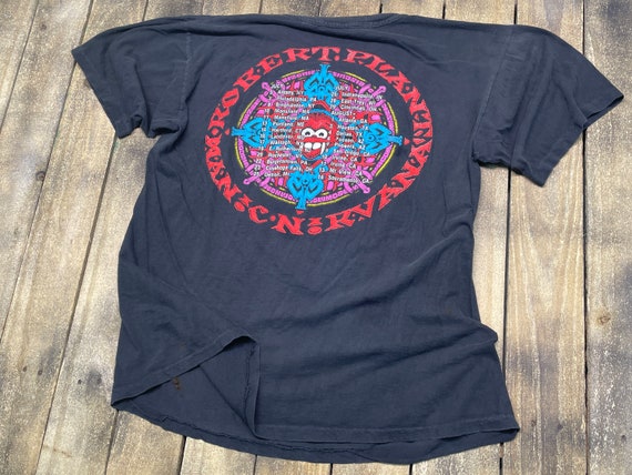 L vintage 1990 Robert Plant manic nirvana tour t shir… - Gem