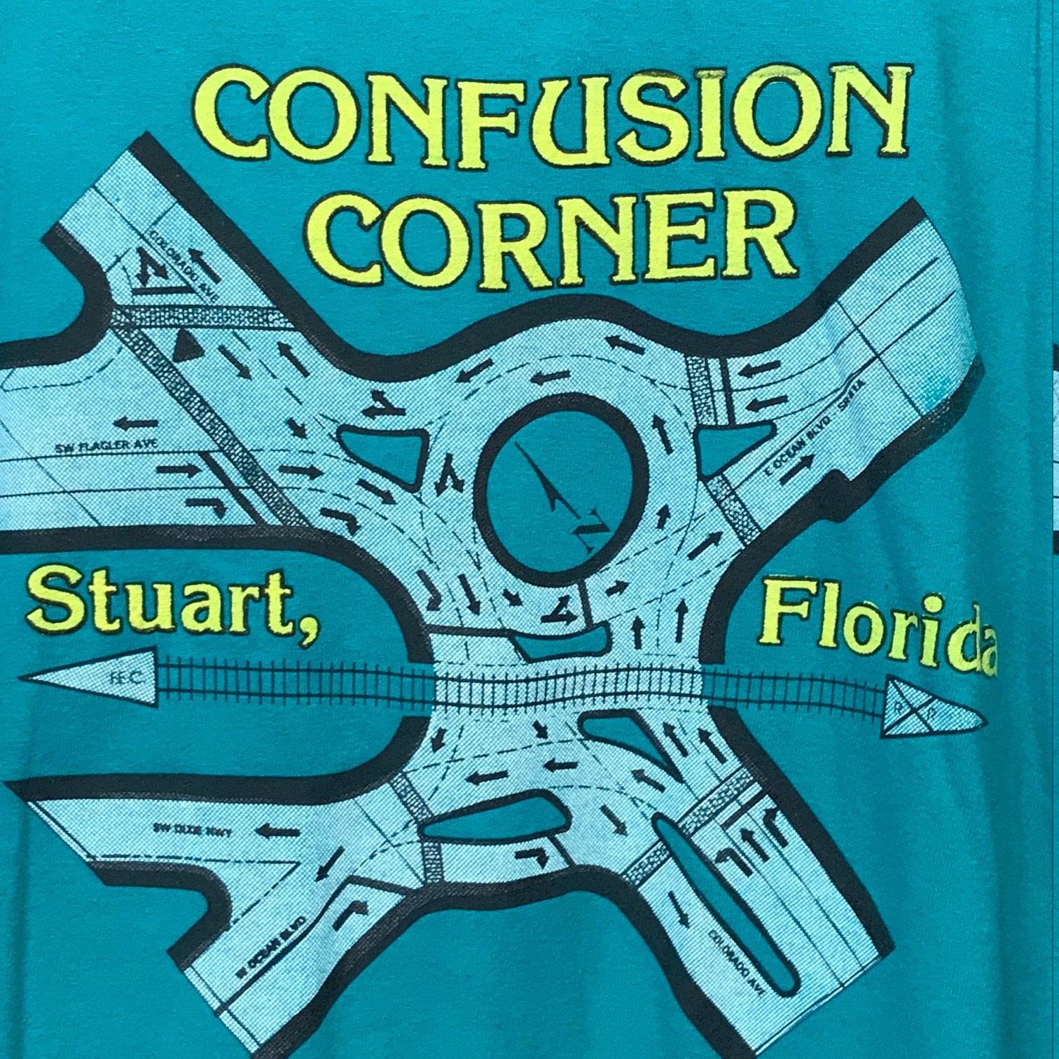 XL vintage 90s Confusion Corner Stuart Florida tourist t shirt