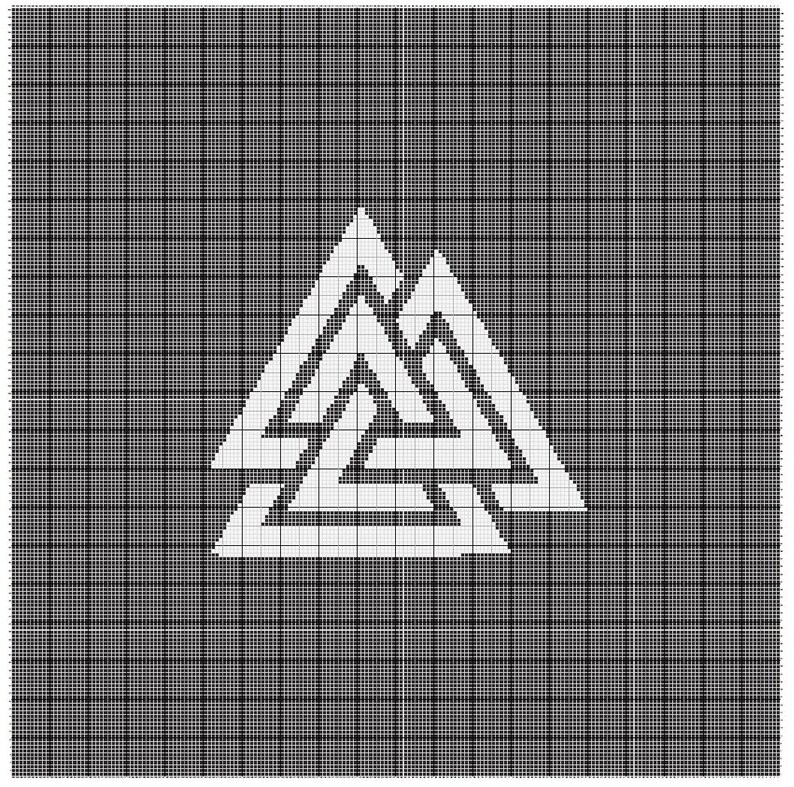 Valknut Viking Symbol Crochet Pattern - DIY Afghan Pattern - Graphgan ...