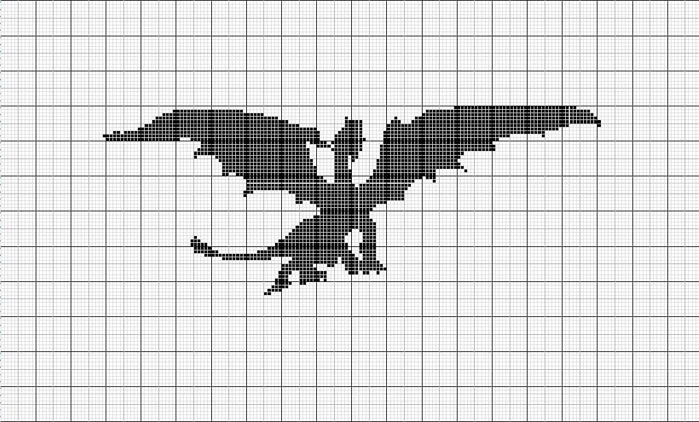 Dragon Silhouette Crochet Pattern - DIY Afghan Pattern - Graphgan ...
