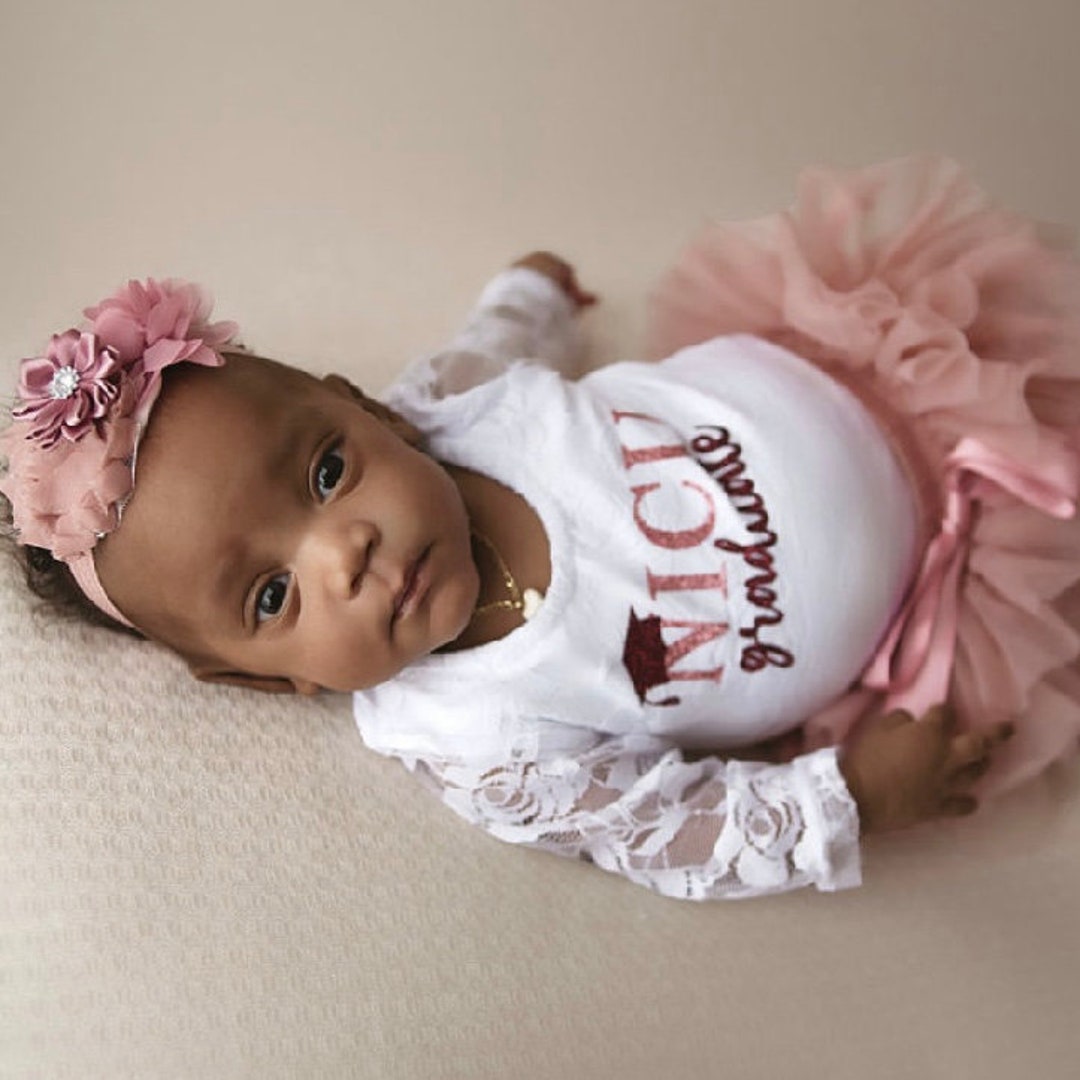 Baby Girl NICU Graduate Outfit: Lace Bodysuit & Pink Tutu - Etsy