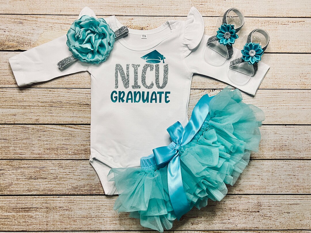 Baby Girl NICU Graduate Outfit: Teal Tutu, Bodysuit & Headband - Etsy