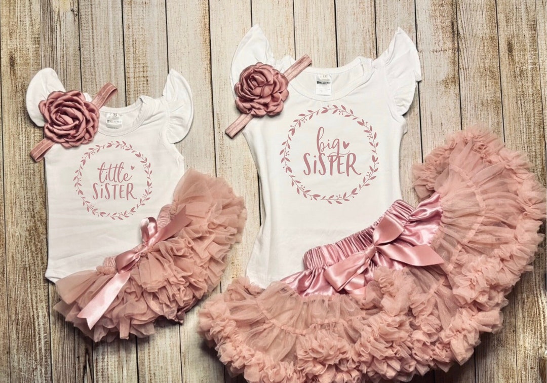 Little Sister and Big Sister Matching Outfits - Mauve Color - Sibling ...