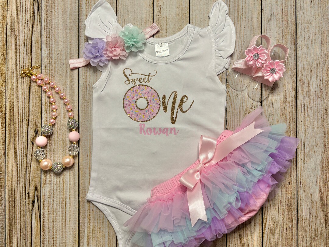 Baby Girl Donut Birthday Outfit: "sweet One" Tutu Bloomer Set - Etsy
