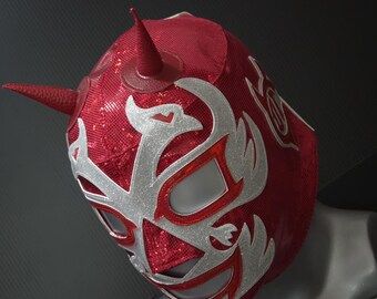 Hand Made RED DEMON Wrestling Mask Luchador Costume Wrestler Lucha ...