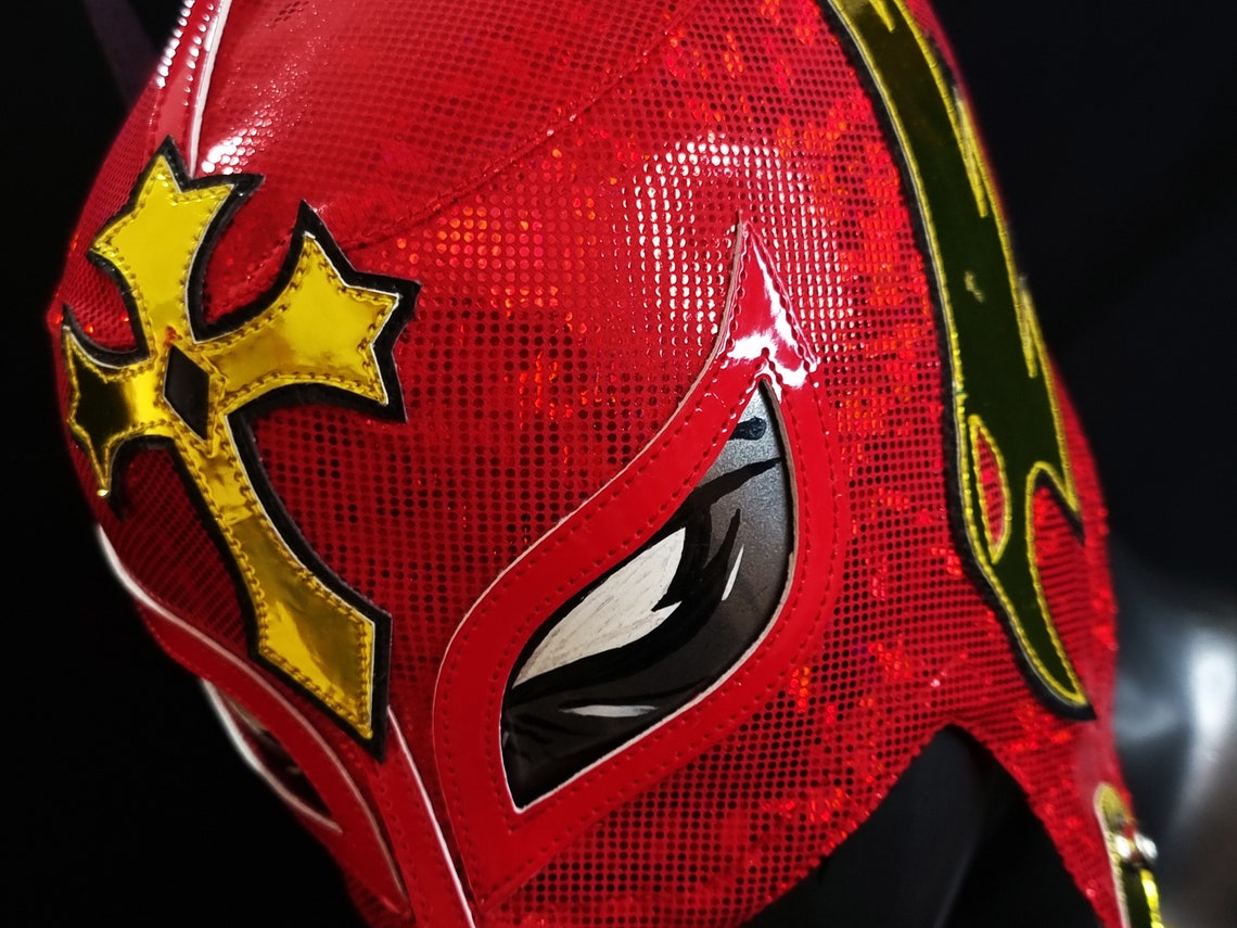 RED LIGHTNING Wrestling Mask Luchador Costume Wrestler Lucha - Etsy