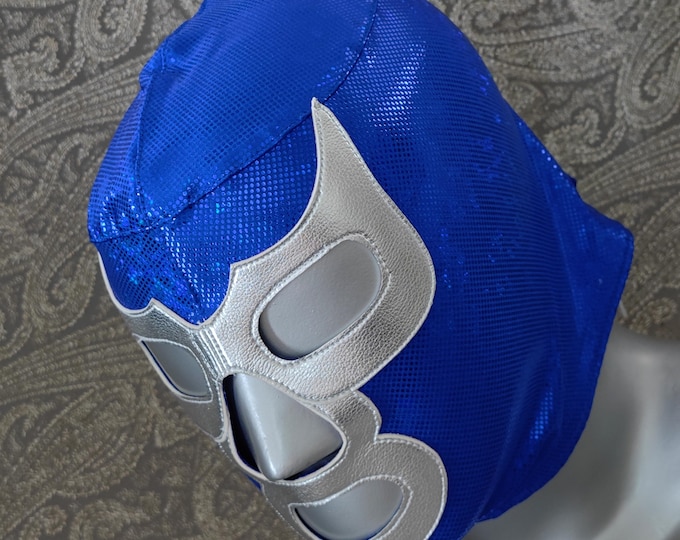 Hand Made BLUE Mask Wrestling Mask Luchador Costume Wrestler Lucha ...