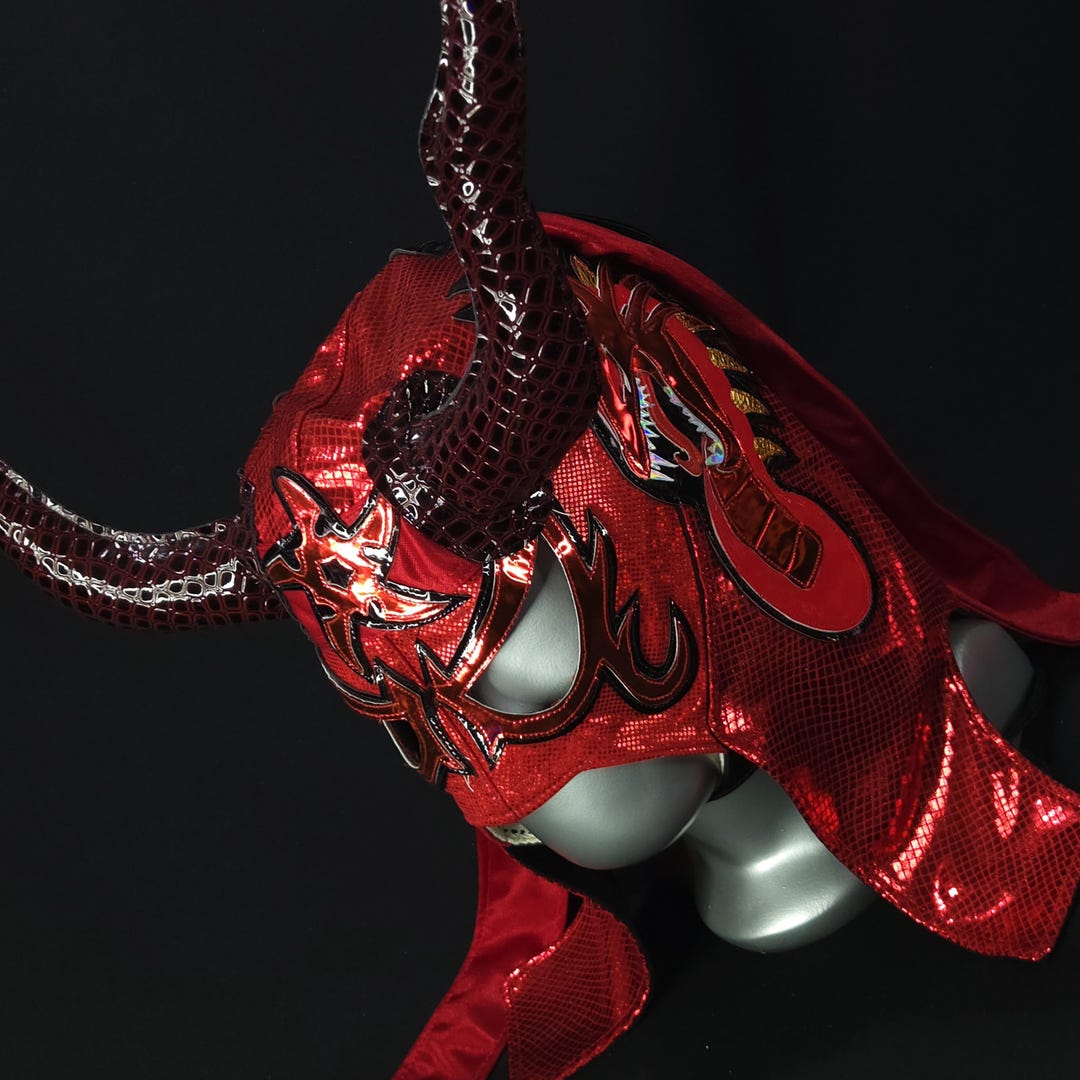 Hand Made DEMON Wrestling Mask Luchador Costume Wrestler Lucha Libre ...