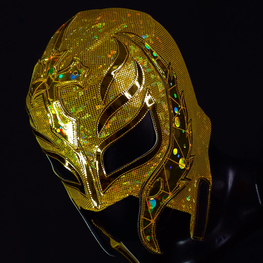 GOLD MASK Wrestling Mask Luchador Costume Wrestler Lucha Libre Mexican ...
