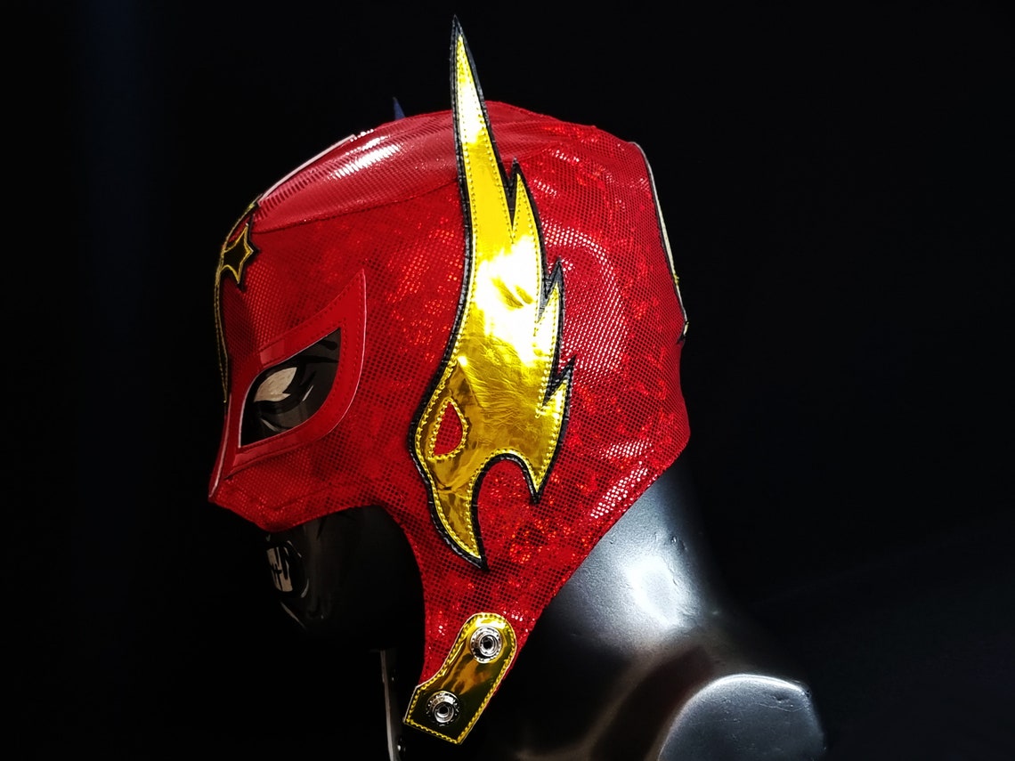 RED LIGHTNING Wrestling Mask Luchador Costume Wrestler Lucha - Etsy