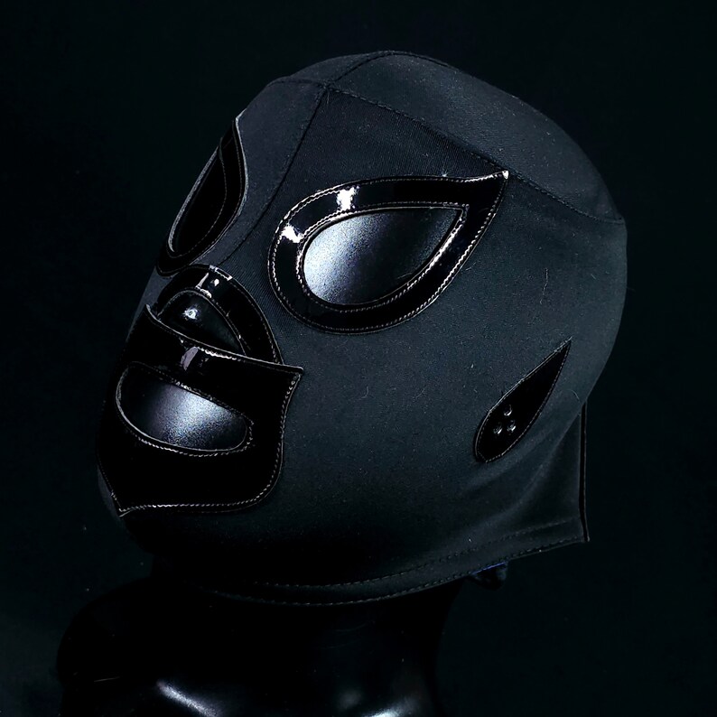 Hand Made BLACK SAINT Mask Wrestling Mask Luchador Costume Wrestler ...