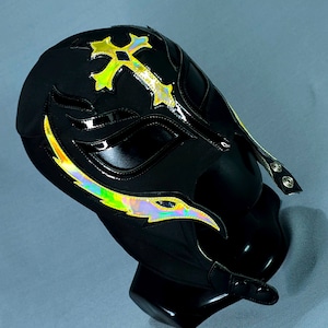 BLACK GOLD Mask Wrestling Mask Luchador Costume Wrestler Lucha Libre ...
