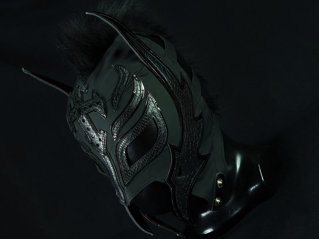 Hand Made ALL BLACK Wrestling Mask Luchador Costume Wrestler Lucha ...