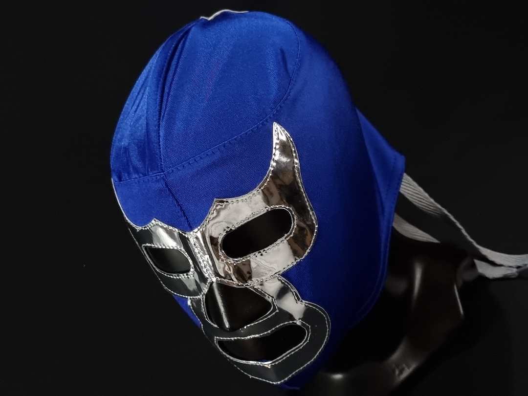 Hand Made BLUE MASK Wrestling Mask Luchador Costume Wrestler Lucha ...