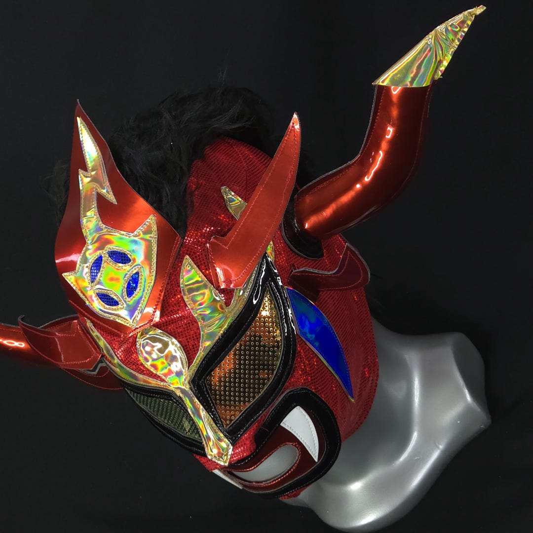 Hand Made DEMON Wrestling Mask Luchador Costume Wrestler Lucha Libre ...