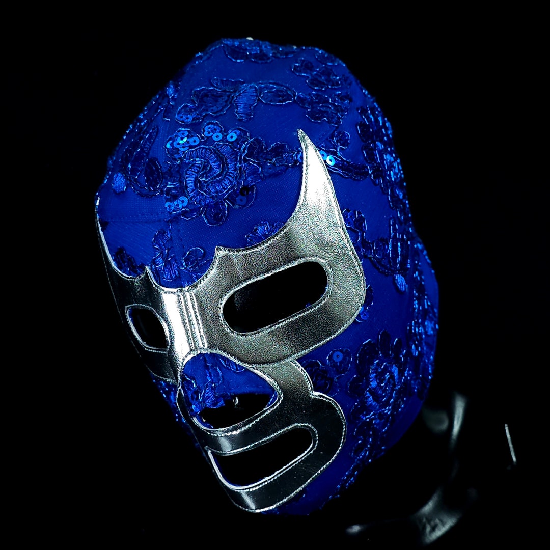 Hand Made BLUE MASK Wrestling Mask Luchador Costume Wrestler Lucha ...