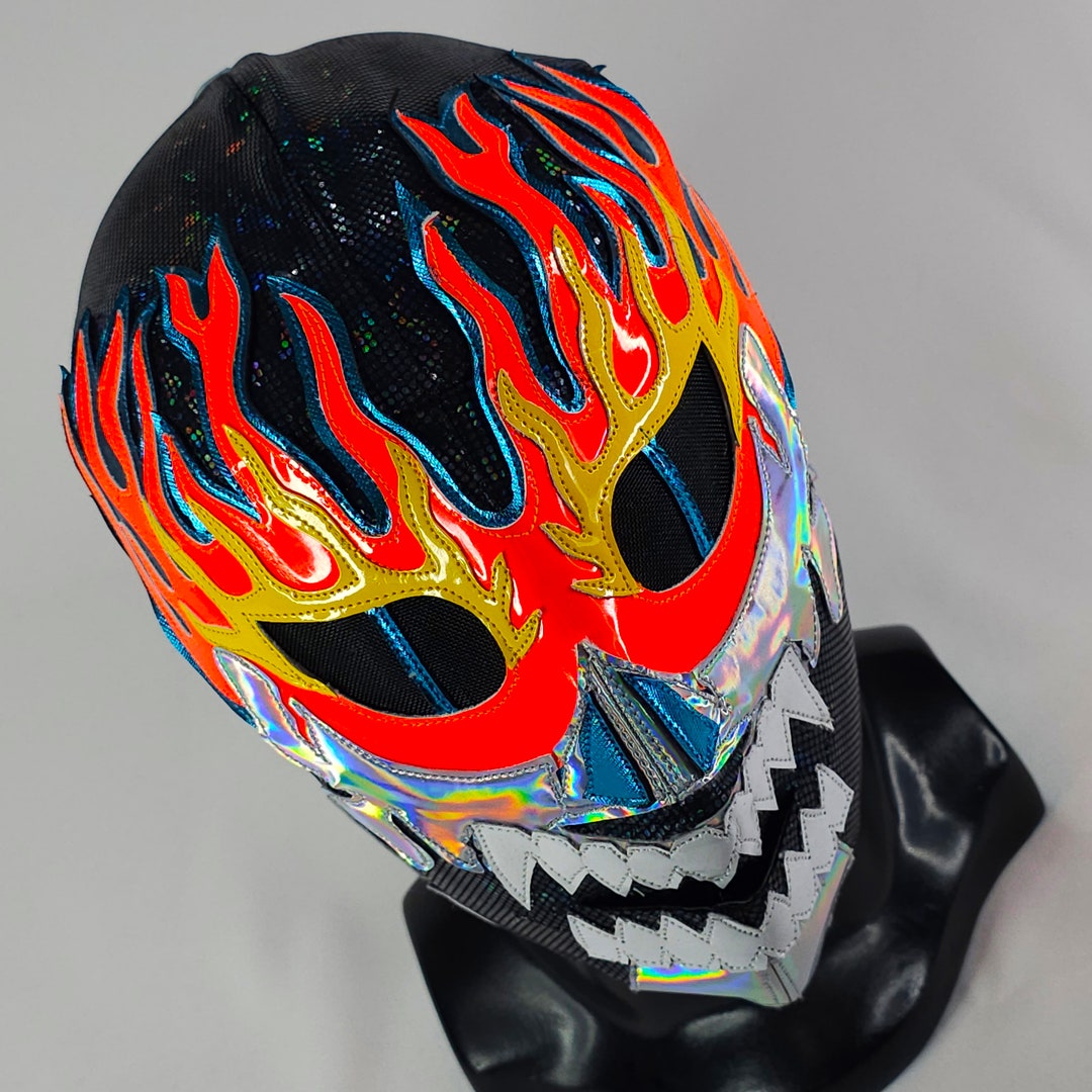 FIRE SKULL MASK Wrestling Mask Luchador Costume Wrestler Lucha Libre ...