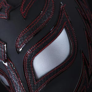 Hand Made Black Wrestling Mask Luchador Costume Wrestler Lucha Libre ...