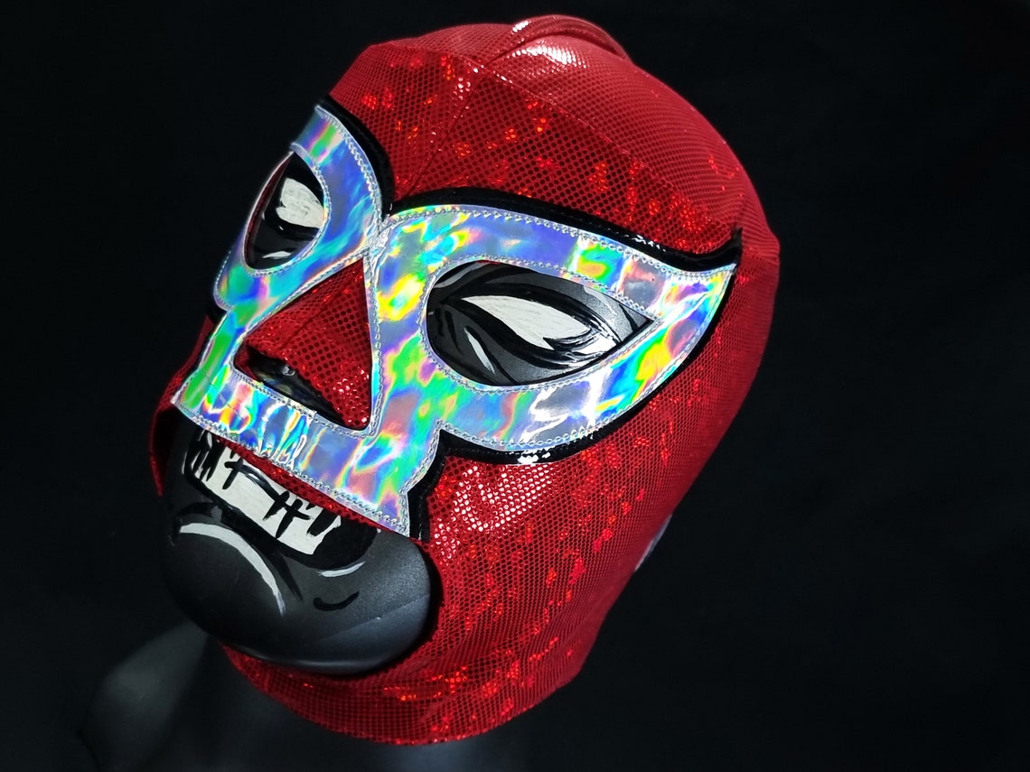 RED DEMON MASK Style Wrestling Mask Luchador Costume Wrestler - Etsy