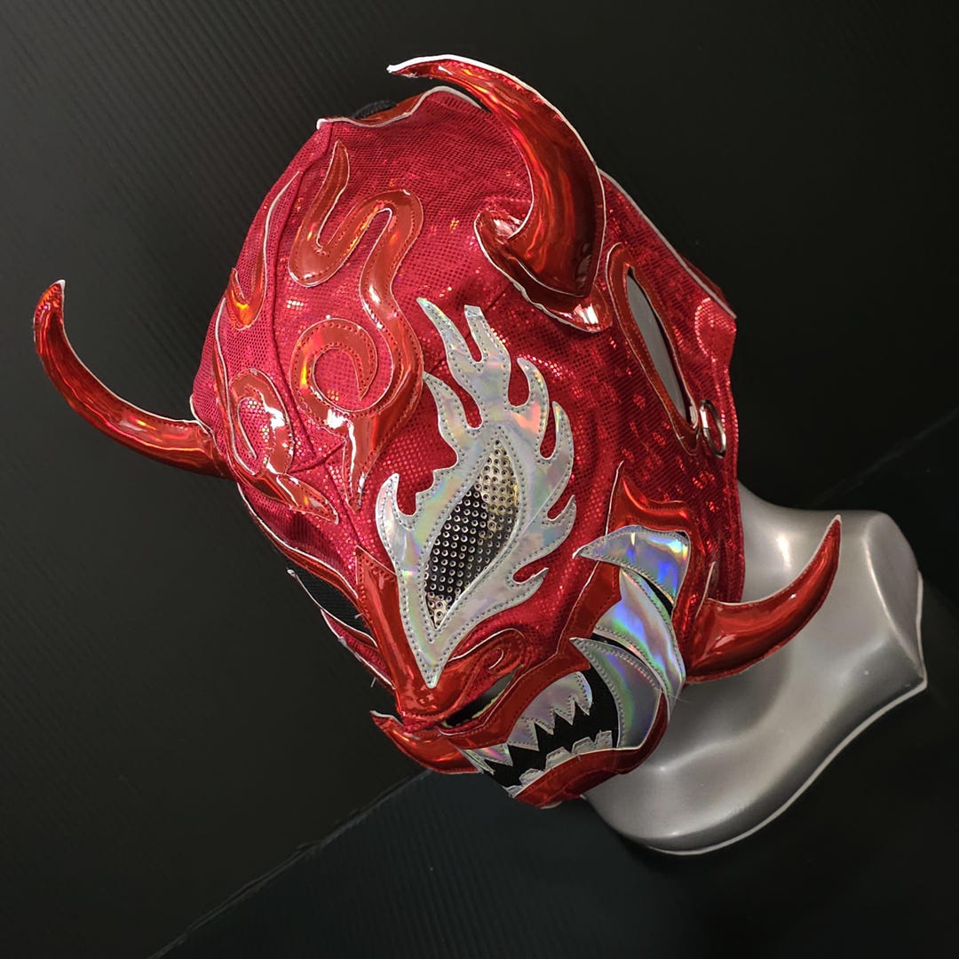 Hand Made DEMON Mask Wrestling Mask Luchador Costume Wrestler Lucha ...
