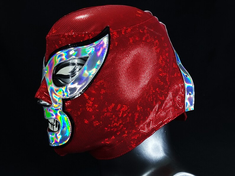 Hand Made RED DEMON MASK Style Wrestling Mask Luchador Costume Wrestler ...