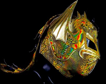 Hand Made DRAGON MASK Wrestling Mask Luchador Costume Wrestler Lucha ...