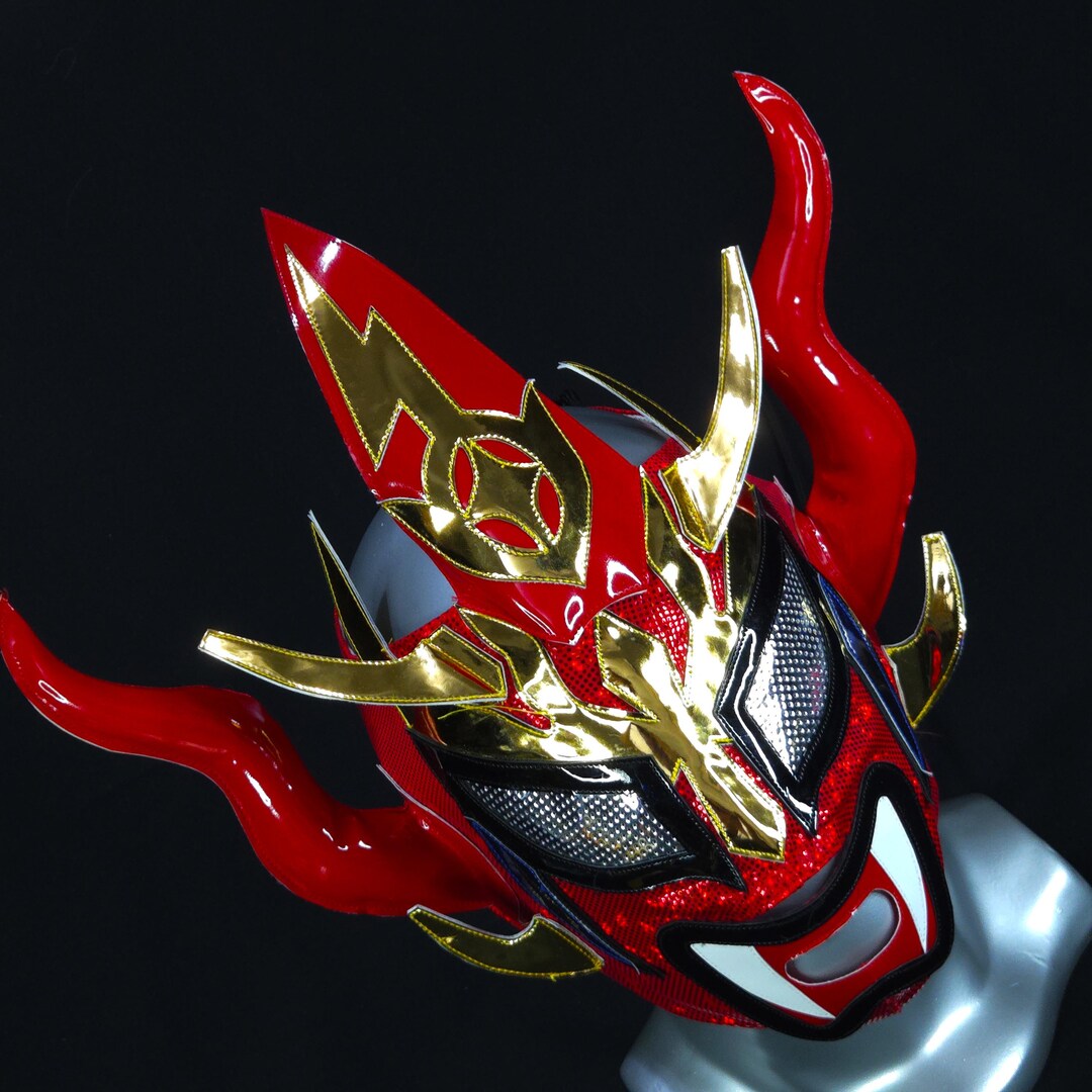 Hand Made RED DEMON MASK Wrestling Mask Luchador Costume Wrestler Lucha ...