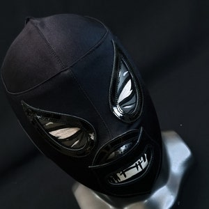 BLACK Saintwrestling Mask Luchador Costume Wrestler Lucha Libre Mexican ...