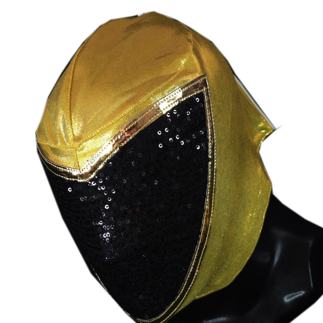 Hand Made GOLD Mask Wrestling Mask Luchador Costume Wrestler Lucha ...