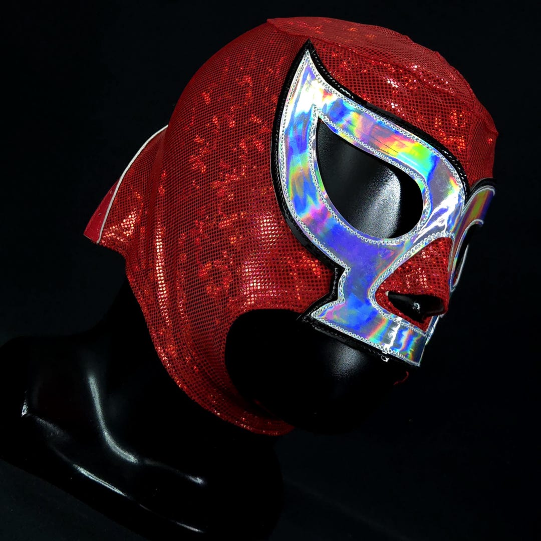 Hand Made RED DEMON MASK Wrestling Mask Luchador Costume Wrestler Lucha ...