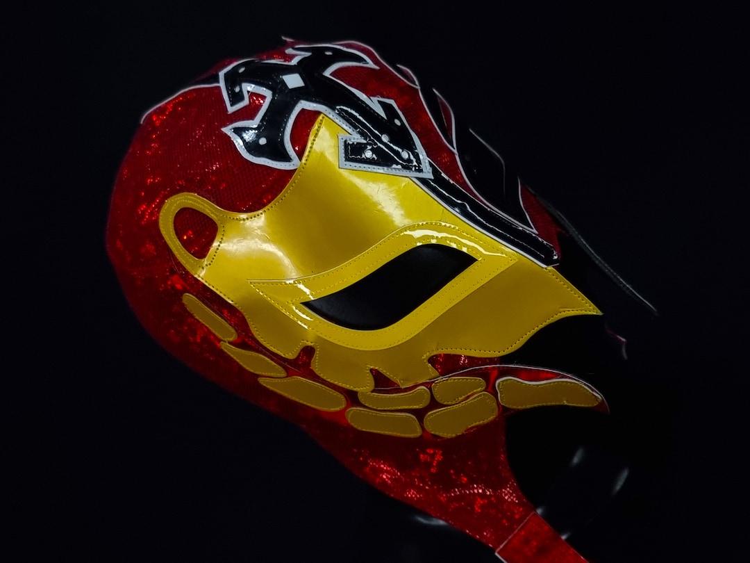 RED MASK Wrestling Mask Luchador Costume Wrestler Lucha Libre Mexican ...