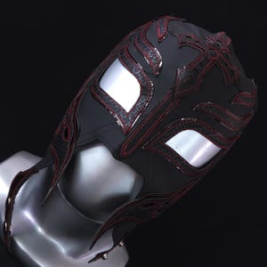Hand Made Black Wrestling Mask Luchador Costume Wrestler Lucha Libre ...