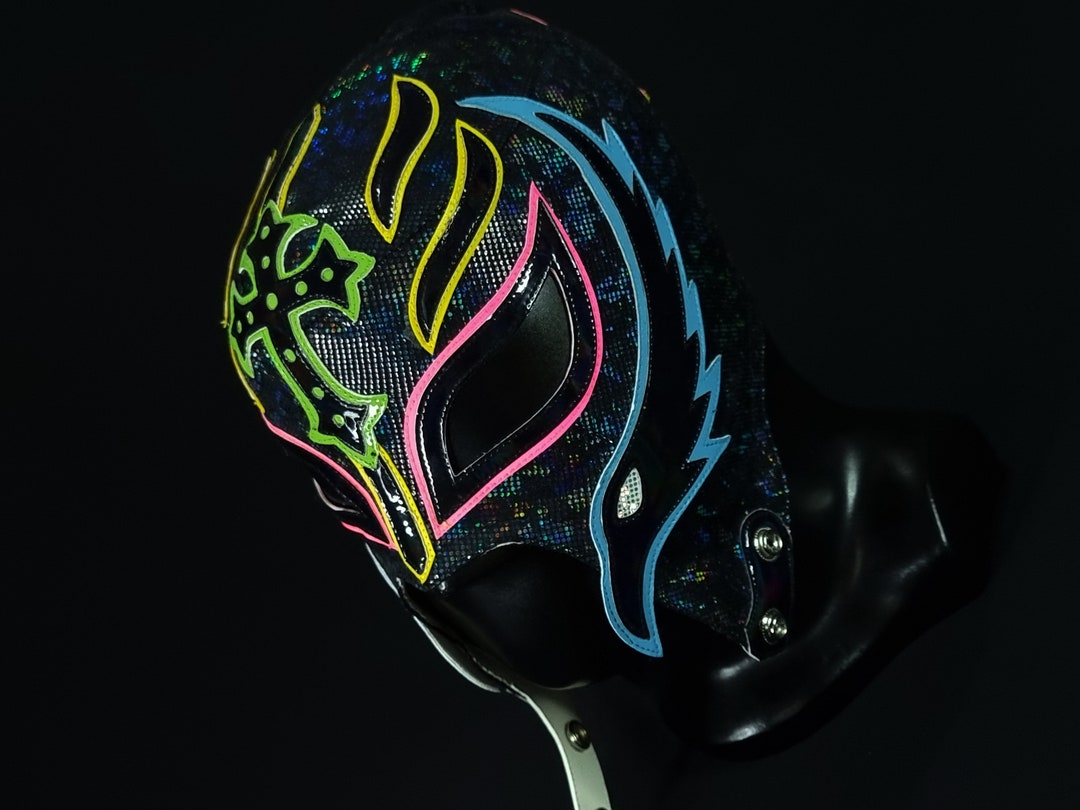 Hand Made NEON MASK Wrestling Mask Luchador Costume Wrestler Lucha ...
