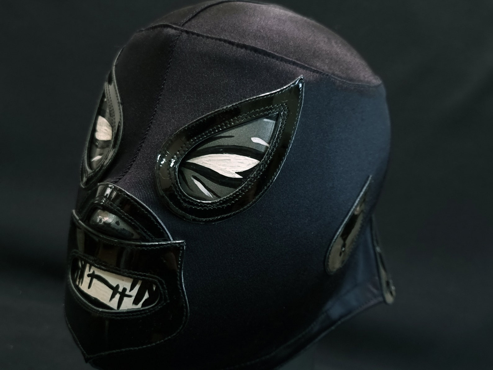BLACK Saintwrestling Mask Luchador Costume Wrestler Lucha - Etsy