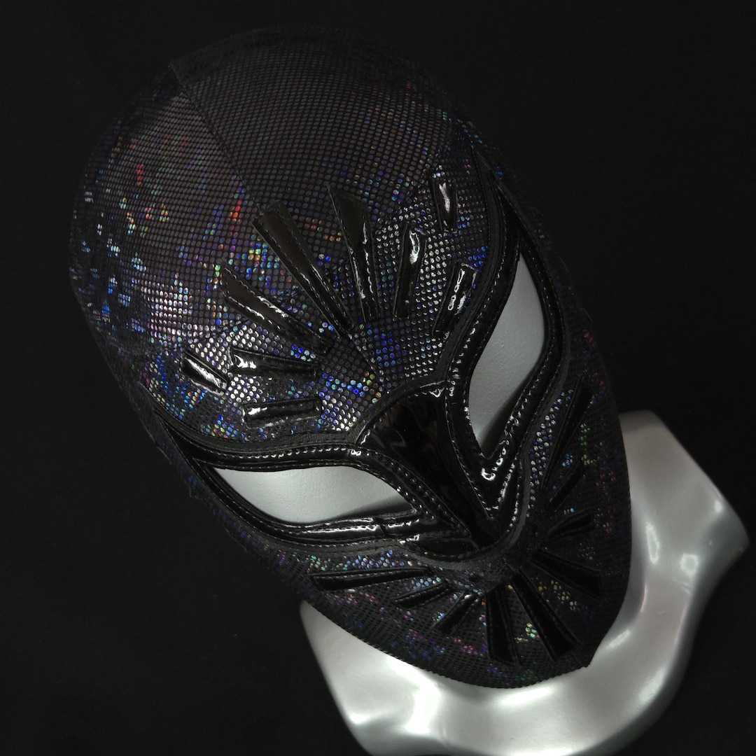 Hand Made Black Wrestling Mask Luchador Costume Wrestler Lucha Libre ...