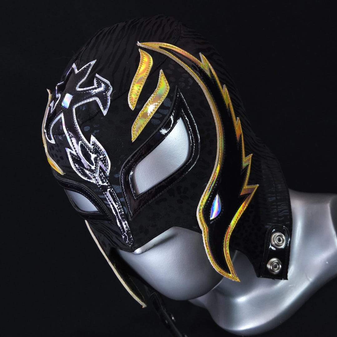 Hand Made BLACK GOLD Mask Wrestling Mask Luchador Costume Wrestler ...