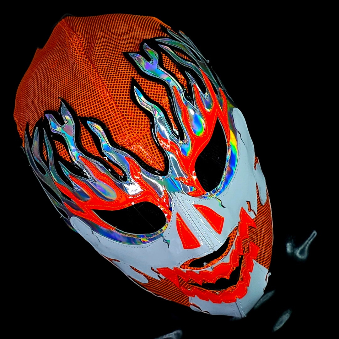 Hand Made FLAME Mask Wrestling Mask Luchador Costume Wrestler Lucha ...