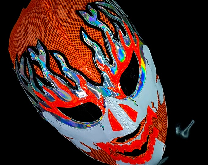 Hand Made FLAME Mask Wrestling Mask Luchador Costume Wrestler Lucha ...